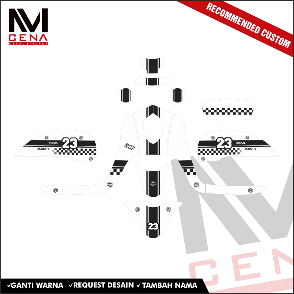 Jual Sticker Decal Full body Scoopy Fi Sticker Scoopy Fi Striping ...