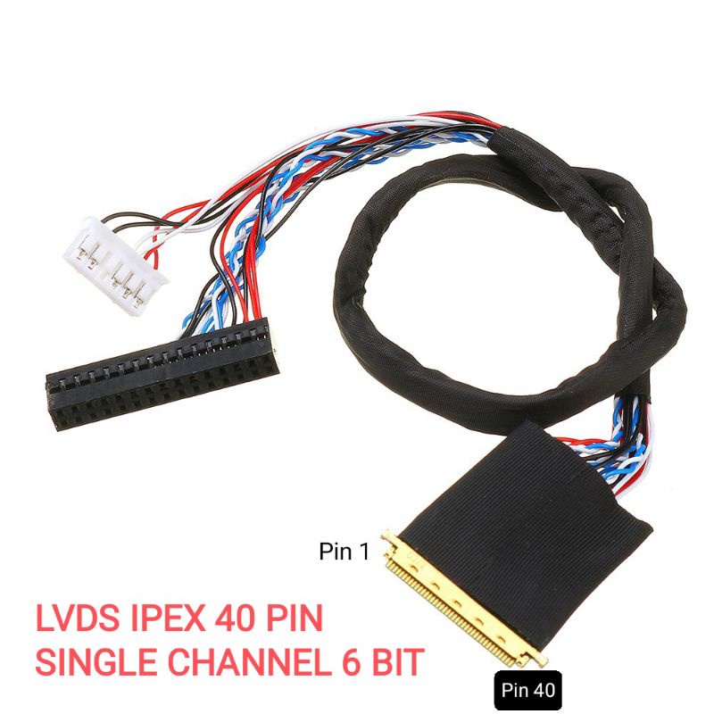 Jual KABEL LVDS 40 PIN IPEX SINGLE CHANNEL 6 BIT I-PEX PANEL WIRE LCD ...