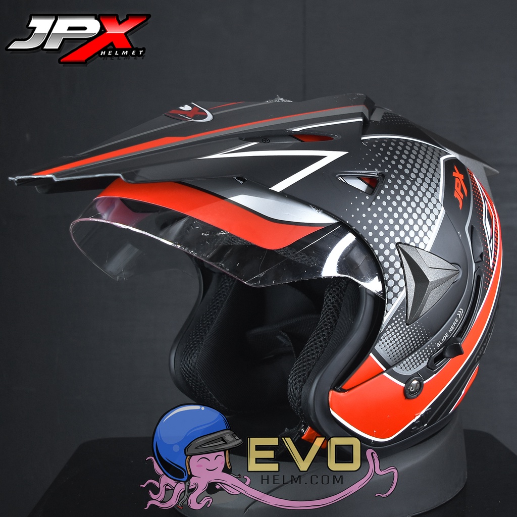 Jual HELM JPX SUPERMOTO ADVANCE - BLACK DOFF/RED ORIGINAL HELM JPX ...