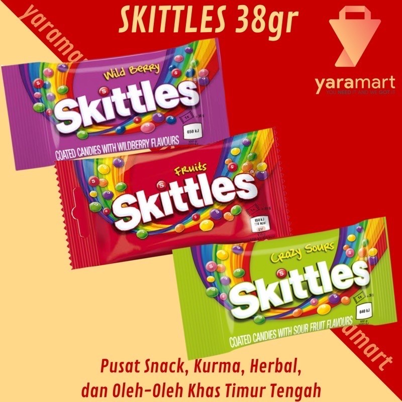 Jual Skittles Permen anak mnm m&ms Skittles 38 gram skittles permen ...