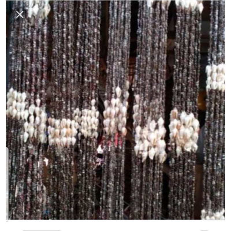 Jual tirai kerang pintu 2 meter murah cantik 20 untai laut putih hitam ...