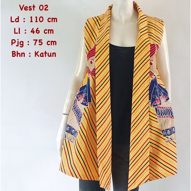Jual [Pilih motif] VEST BATIK - OUTER BATIK KIMONIK - Outer Scarf ...