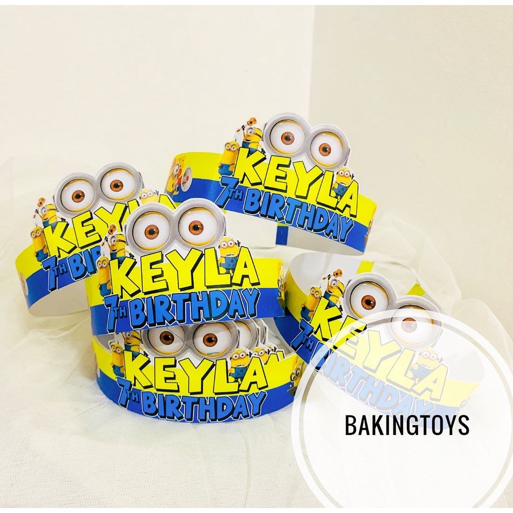 Jual Minion Topi Ulang Tahun Anak / Hiasan Kepala Birthday Party ...