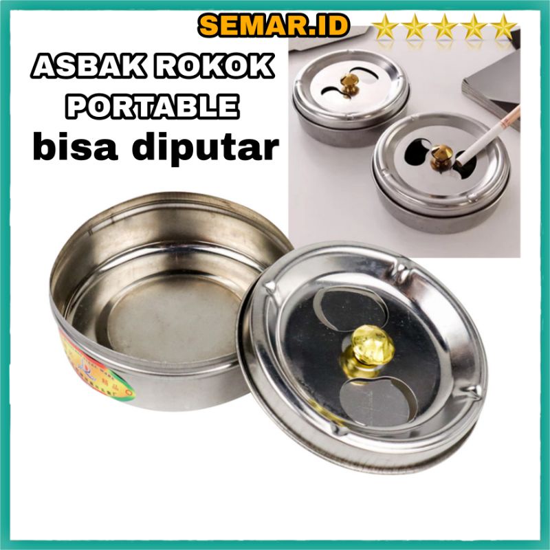 Jual Asbak Rokok Portable Rotation Enclosed Stainless Steel - JI-032 ...