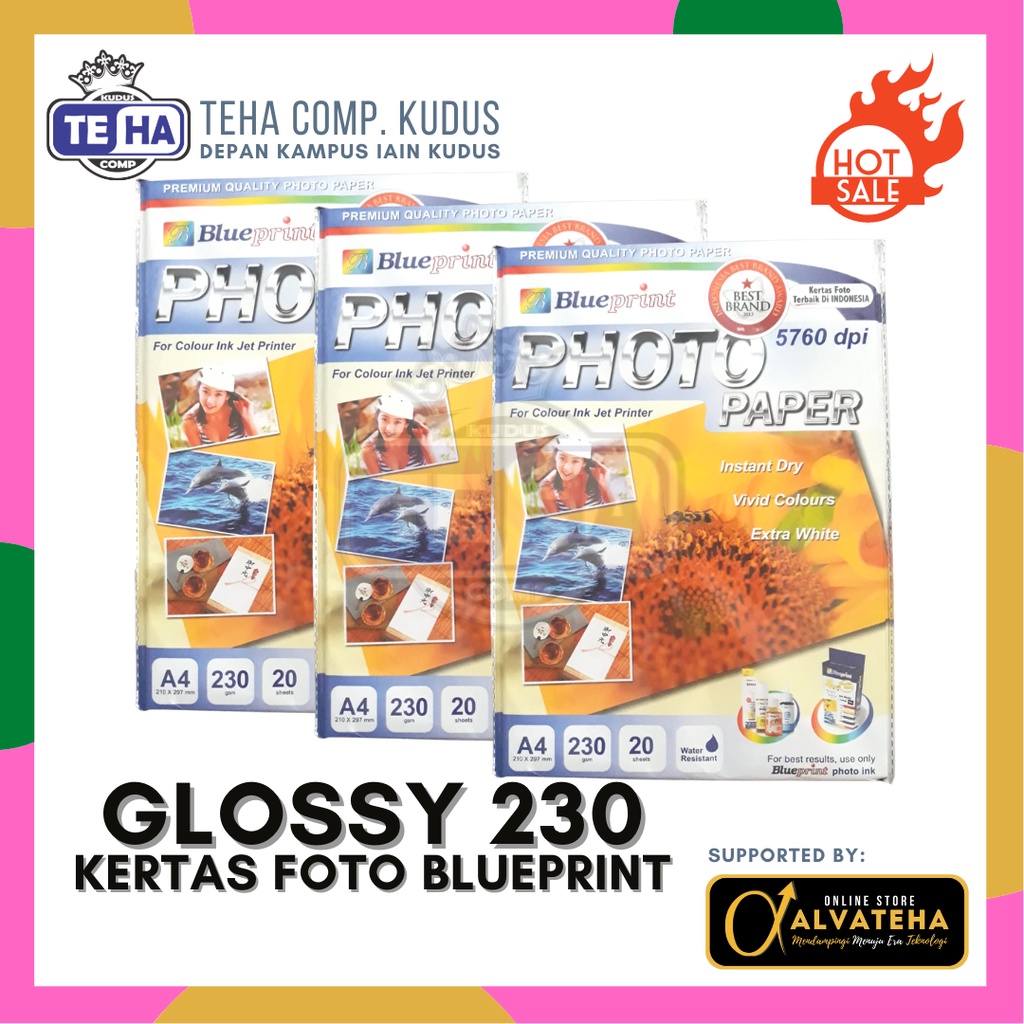 Jual Glossy Photo Paper 210gsm 230gsm A4 BLUEPRINT Kertas Print Foto ...