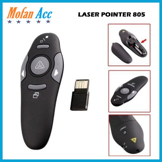 Jual Wireless Laser Red Pointer Presenter 805 Remote Control 2.4GHz ...