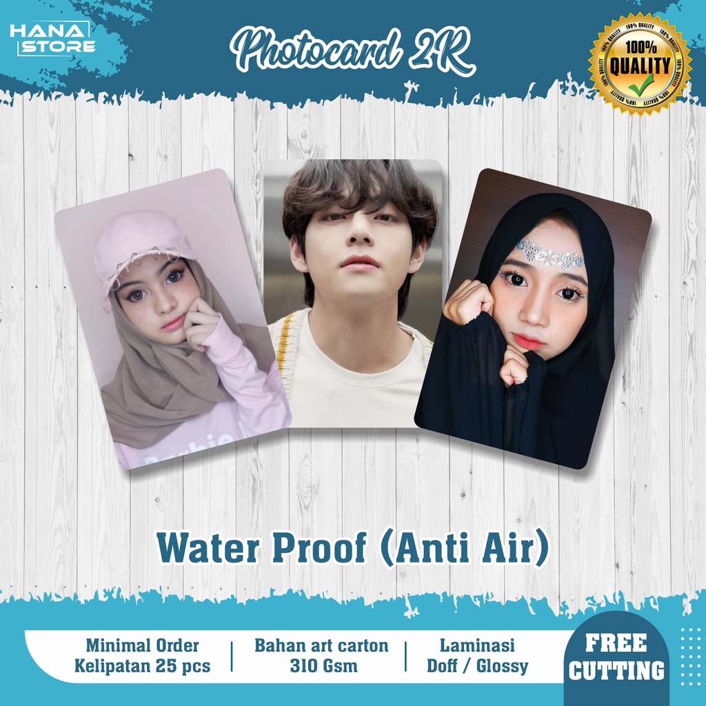 Jual Photocard Custom (Cetak 1 Sisi / 2 Sisi) Tahan Air Laminasi - Photocard 2R Custom KPOP BTS ...
