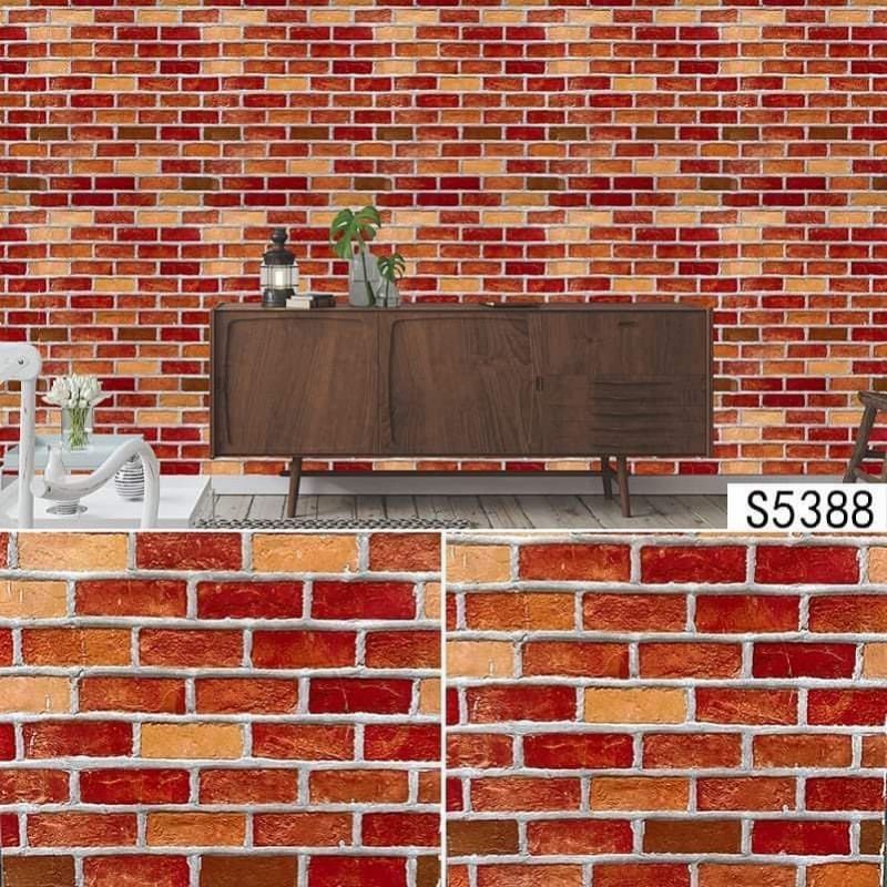 Jual Wallpaper Sticker Dinding Batu Alam 3D | Batu Bata 3D | MARMER ...