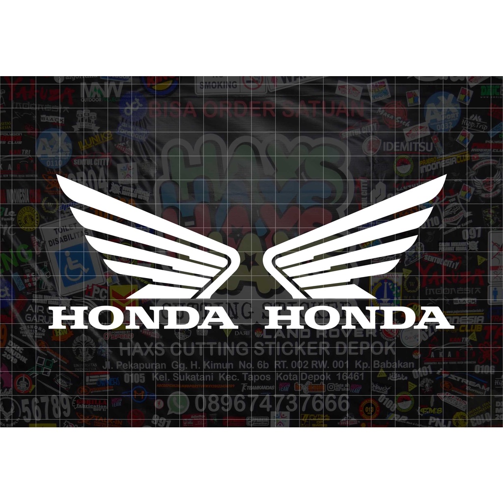 Jual Cutting Sticker Logo Sayap Honda Sepasang Ukuran 8 Cm | Shopee ...