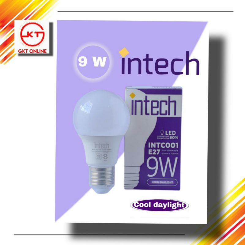 Jual Lampu LED Bohlam Bulat Intech 9 Watt / Lampu Bohlam LED Cahaya ...
