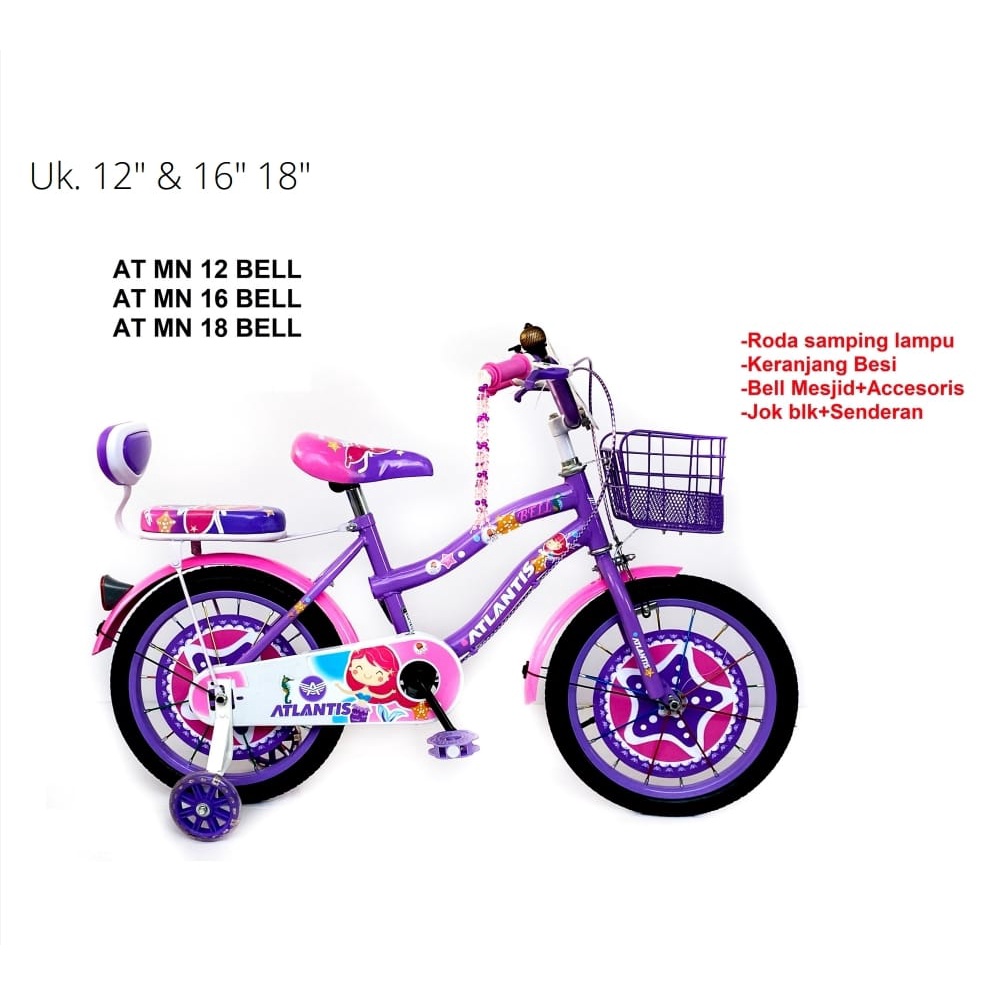 Jual Sepeda Anak Cewek 16 inch ATLANTIS BELL | SNOWY | Shopee Indonesia