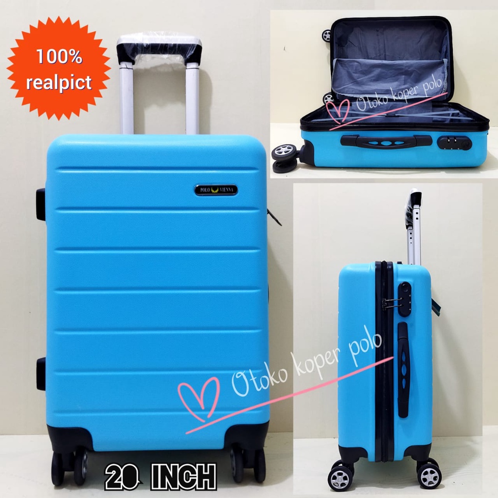 Jual koper 20 inch polo vienna ukuran kabin koper fiber koper roda 4 ...