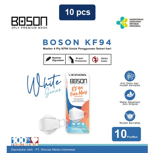 Jual Boson Masker KF94 4ply White 10 pcs | Shopee Indonesia