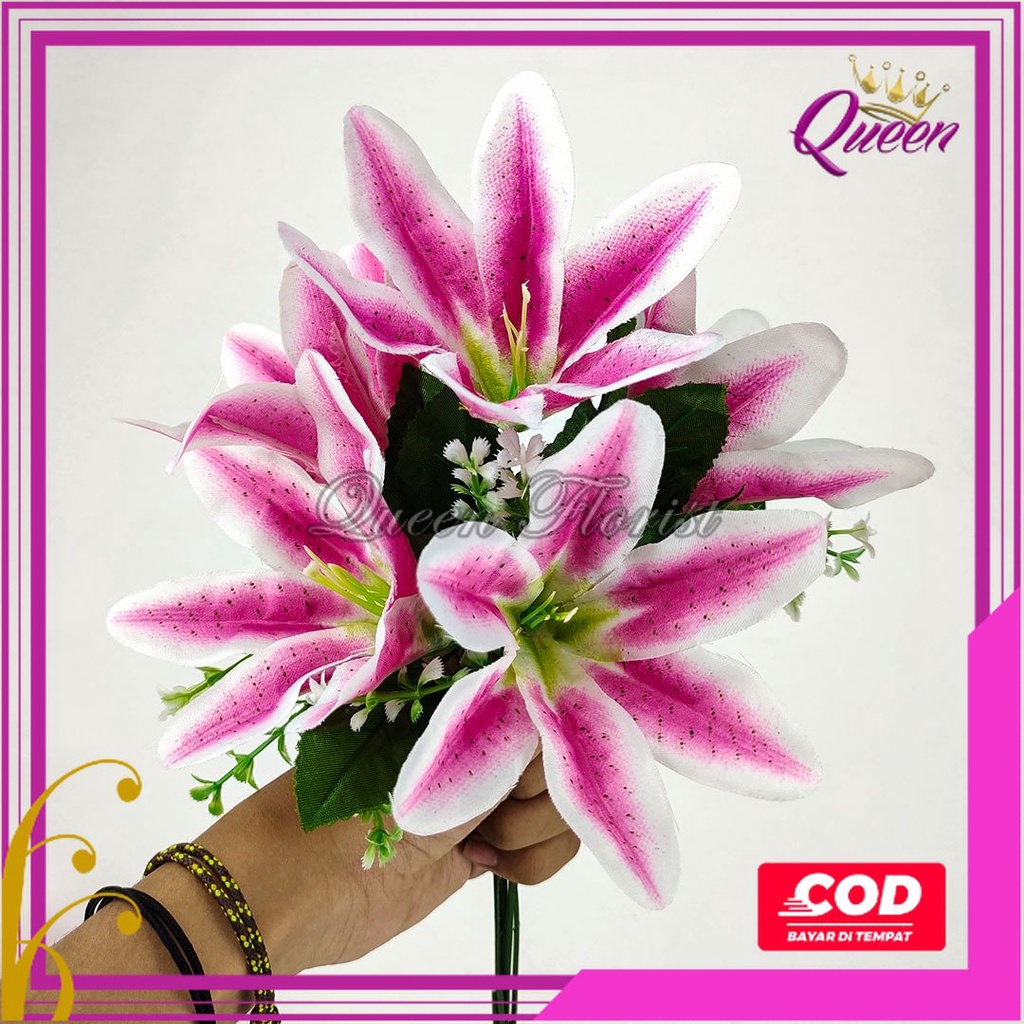 Jual BUNGA LILY MINI CABANG 5 HIASAN ARTIFICIAL DEKORASI WEDDING DAN ...