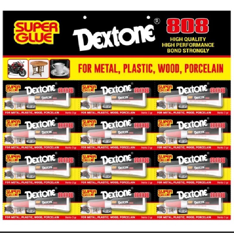 Jual LEM DEXTONE / SUPER GLUE (1 LEMBAR isi 12 pcs) | Shopee Indonesia