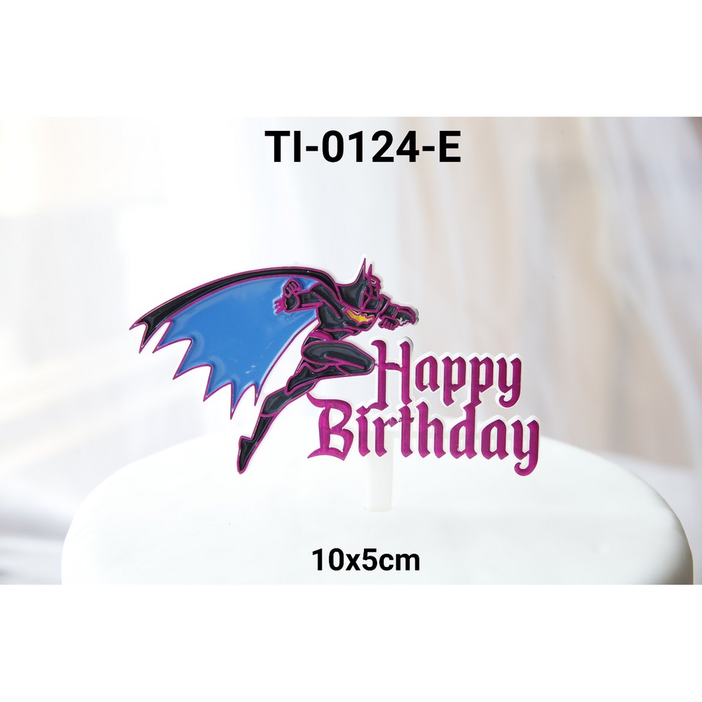 Jual TI-0124-E Cake topper tulisan happy birthday hiasan kue batman ...