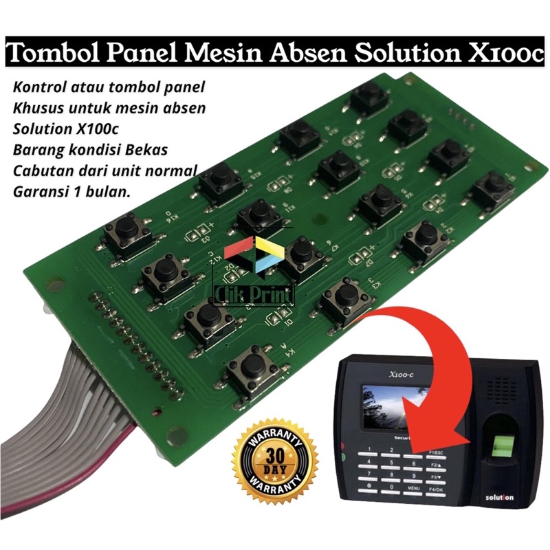 Jual Tombol Panel,Kontrol Panel Mesin Absen Solution X100c | Shopee ...