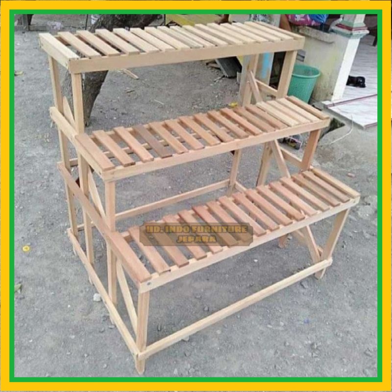 Jual Rak tempat bunga - Vas bungan untuk tanaman kayu jati | Shopee ...