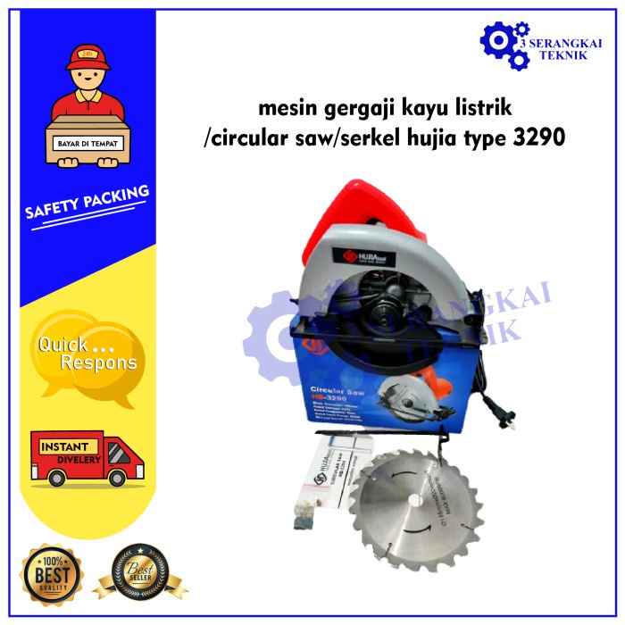 Jual mesin gergaji kayu listrik/circular saw/serkel hujia type 3290 ...