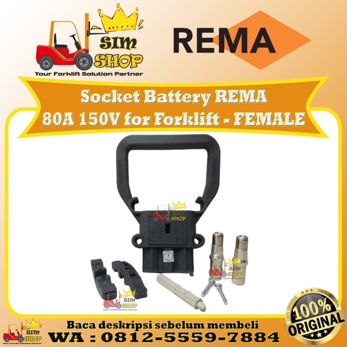 Jual Socket Battery REMA 80A 150V For Forklift - FEMALE | Shopee Indonesia