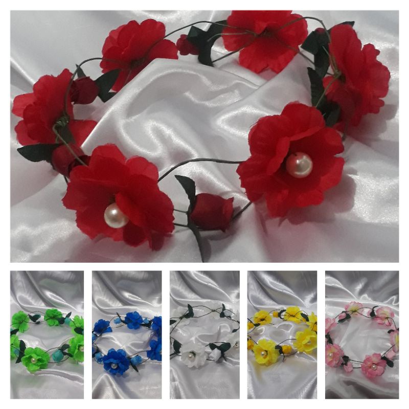 Jual Bando Bunga Lingkar//Hiasan Kepala Dan Hijab//Flower Crown Anak ...