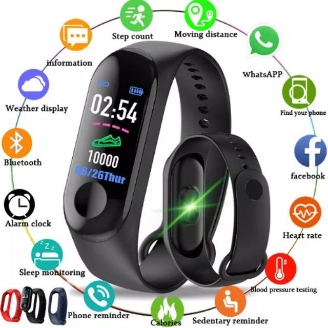 Jual CURREN M3 PLUS SMART WRISTBAND NEW WITH DATA CABLE CHARGING ...