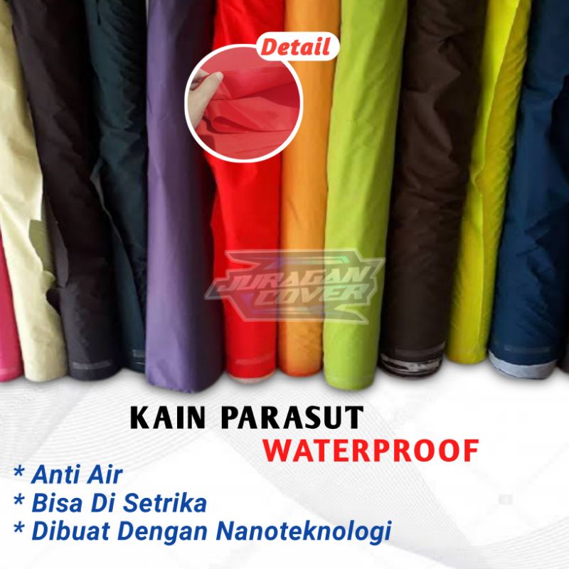 Jual Kain parasit Bahan kain anti air balik silver waterproof | Shopee ...