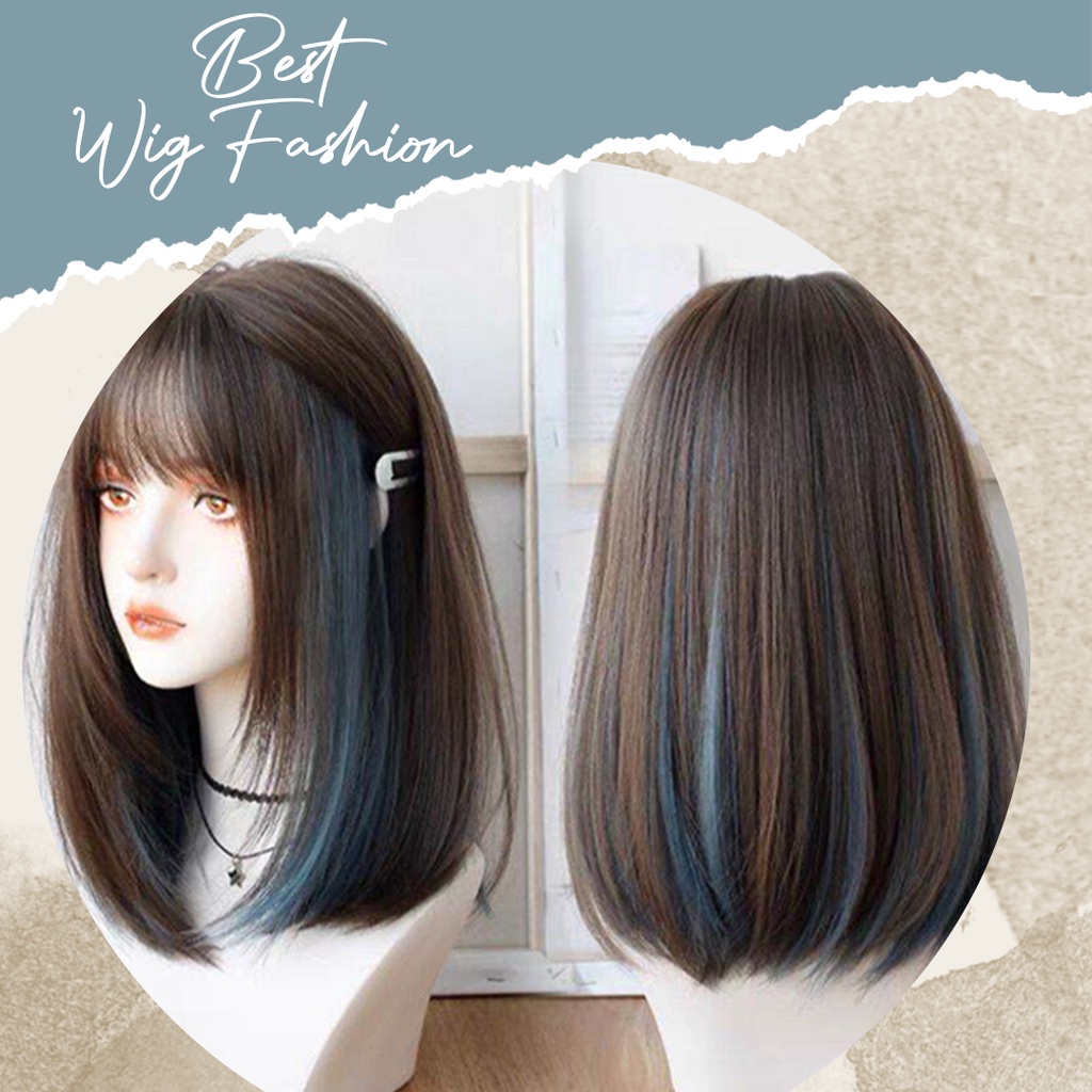 Jual Daily Wig Byllfad Model Poni Layer Ash Blue | Shopee Indonesia
