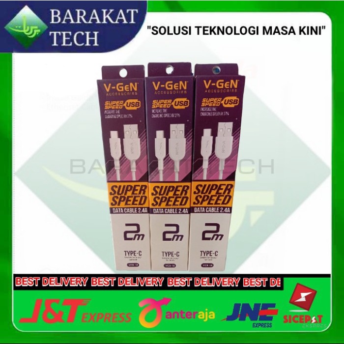 Jual Kabel Data USB Type C V-GeN VCB-18 Fast Charging 2 Meter ...