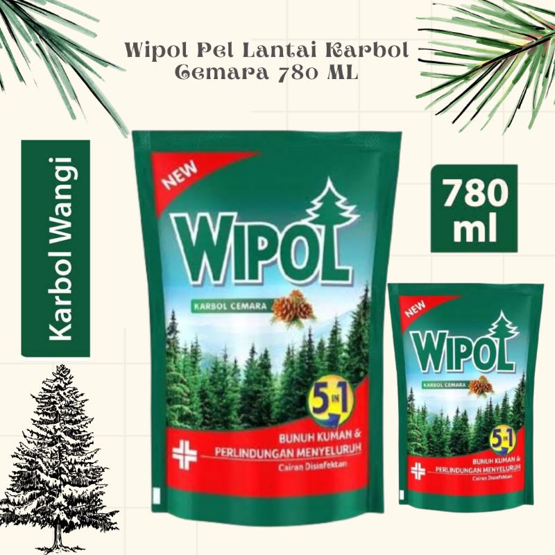 Jual Wipol Pel Lantai Karbol Cemara 780 Ml - Karbol Lantai, Karbol ...