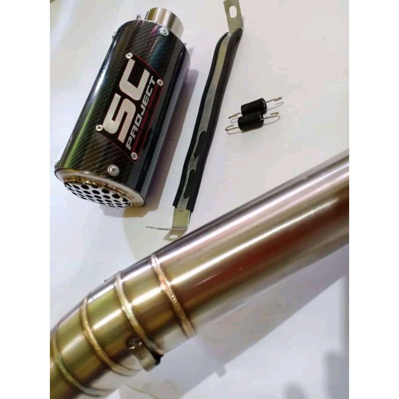 Jual knalpot racing sc bulet full karbon sarang lebah | Shopee Indonesia