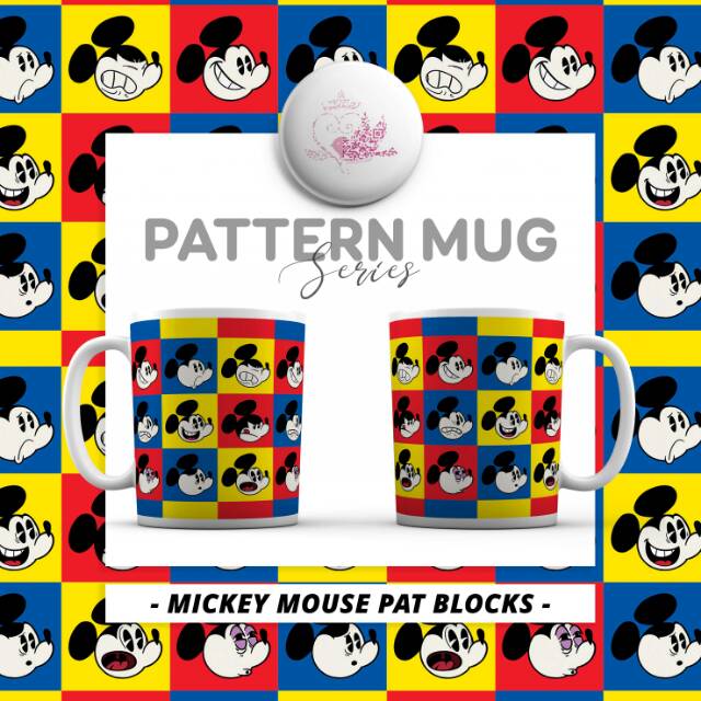 Jual Mug Ceramic (Premium) Mickey Mouse Pat Blocks (Pattern Series ...