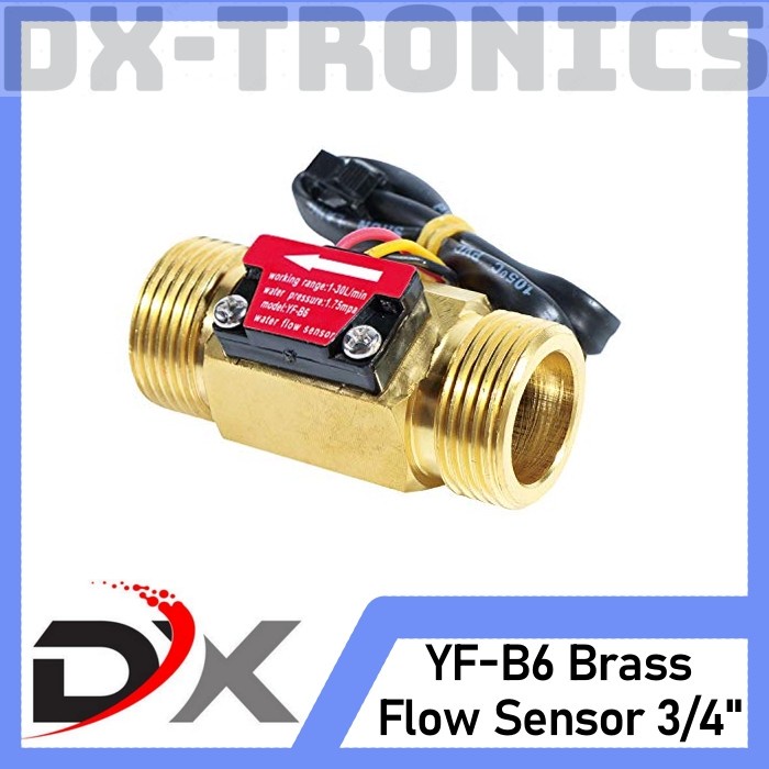 Jual Water Flow Sensor Brass G3/4 Aliran Air 3/4" in YF-B6 1-30L/min ...