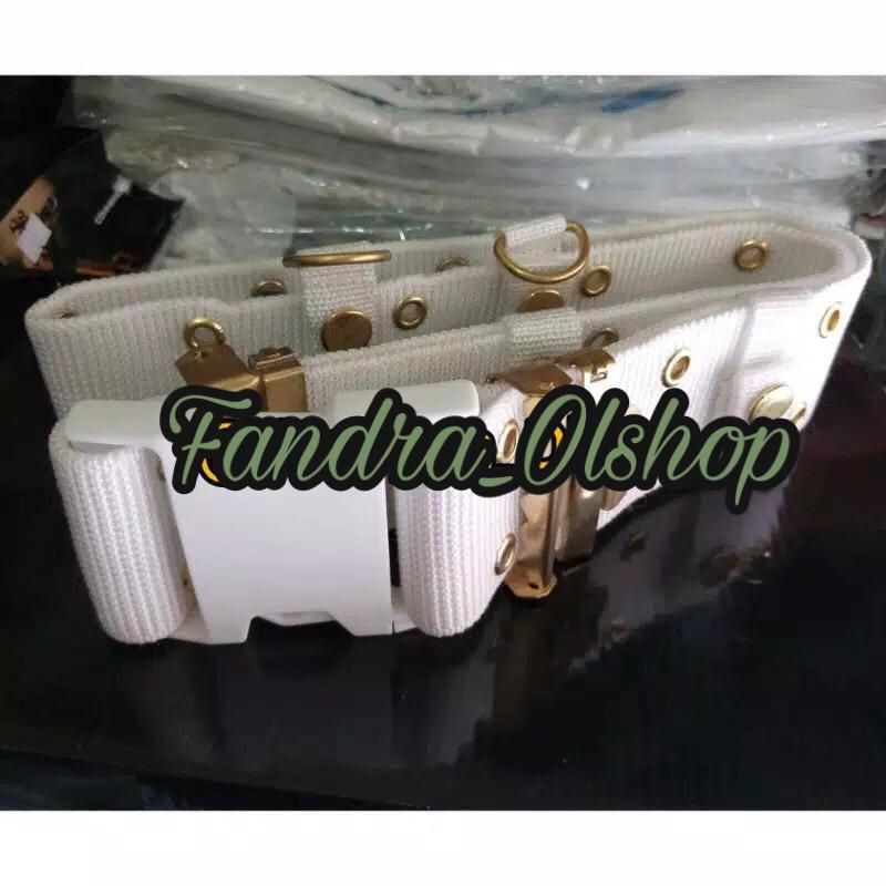 Jual GESPER IKAT PINGGANG SABUK PDL KOPEL RIM PUTIH NYLON KOMANDO ...