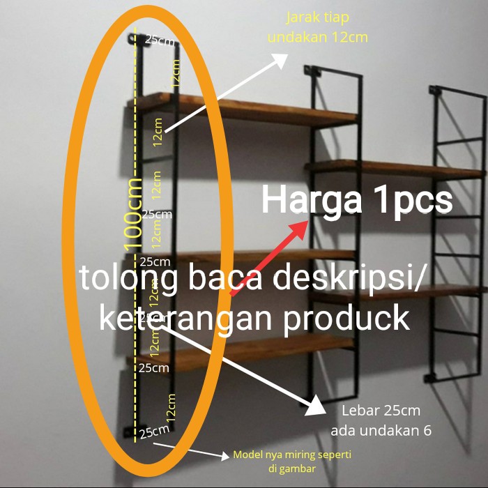 Jual rak siku besi tempel tembok 6 susun | Shopee Indonesia