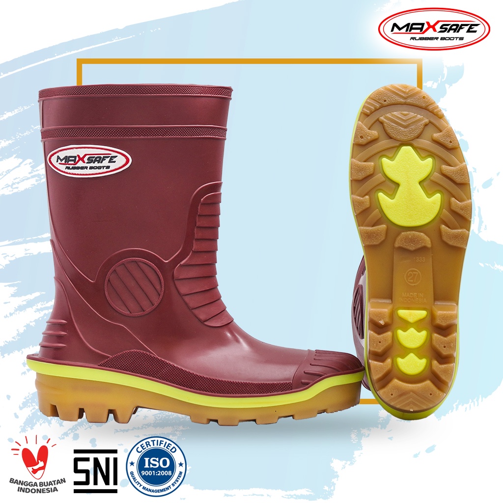 Jual Sepatu Boot Pendek SNI Termurah Max Safe 1333 maroon Scotlight ...