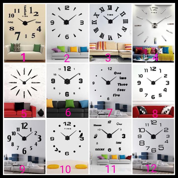 Jual Jam Dinding Diy Besar 3D Wall Giant Clock Diameter 80-130 Cm ...