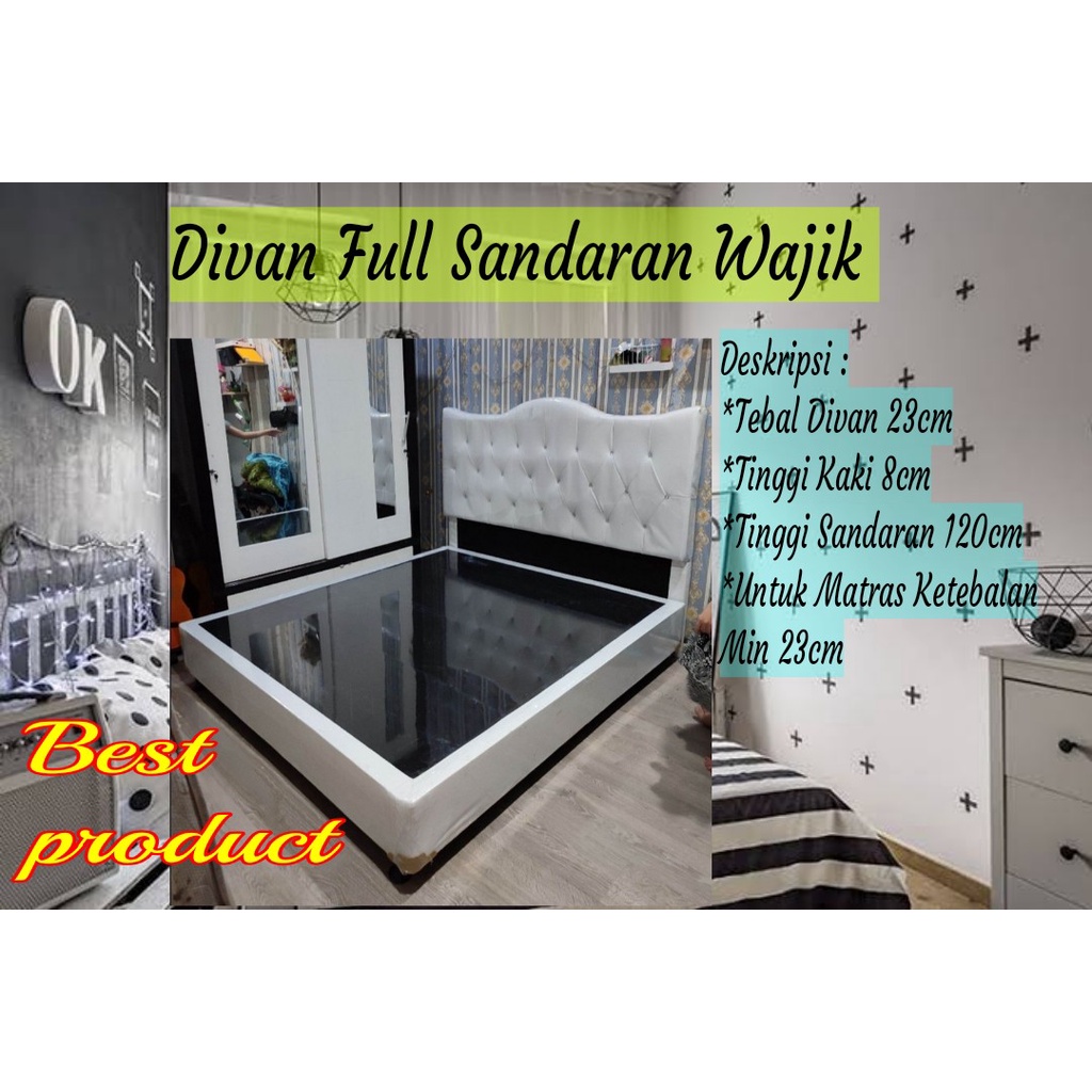 Jual Divan / Difan Ranjang Kasur Sandaran Wajik Kain Oscar | Shopee ...