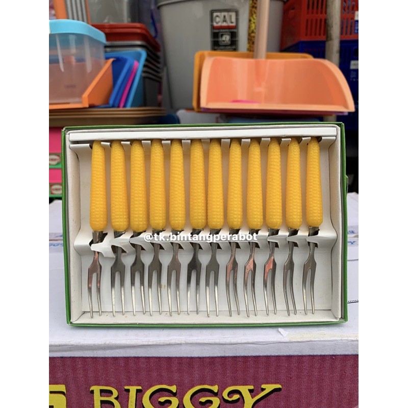 Jual Garpu Kue Jagung / Garpu Buah / Garpu Roti / Garpu Kecil ( isi 12 ...