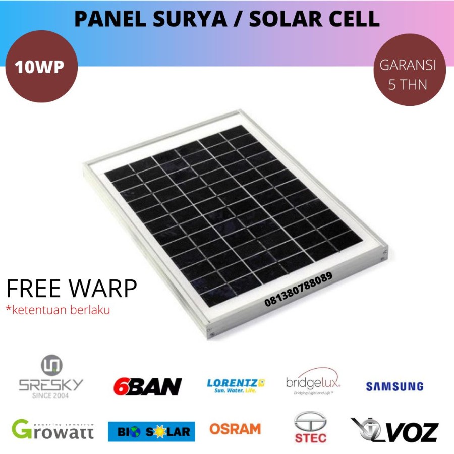 Jual Solar Panel Solar Cell Panel Surya BIOSOLAR 10wp POLYCRYSTALINE 10 ...
