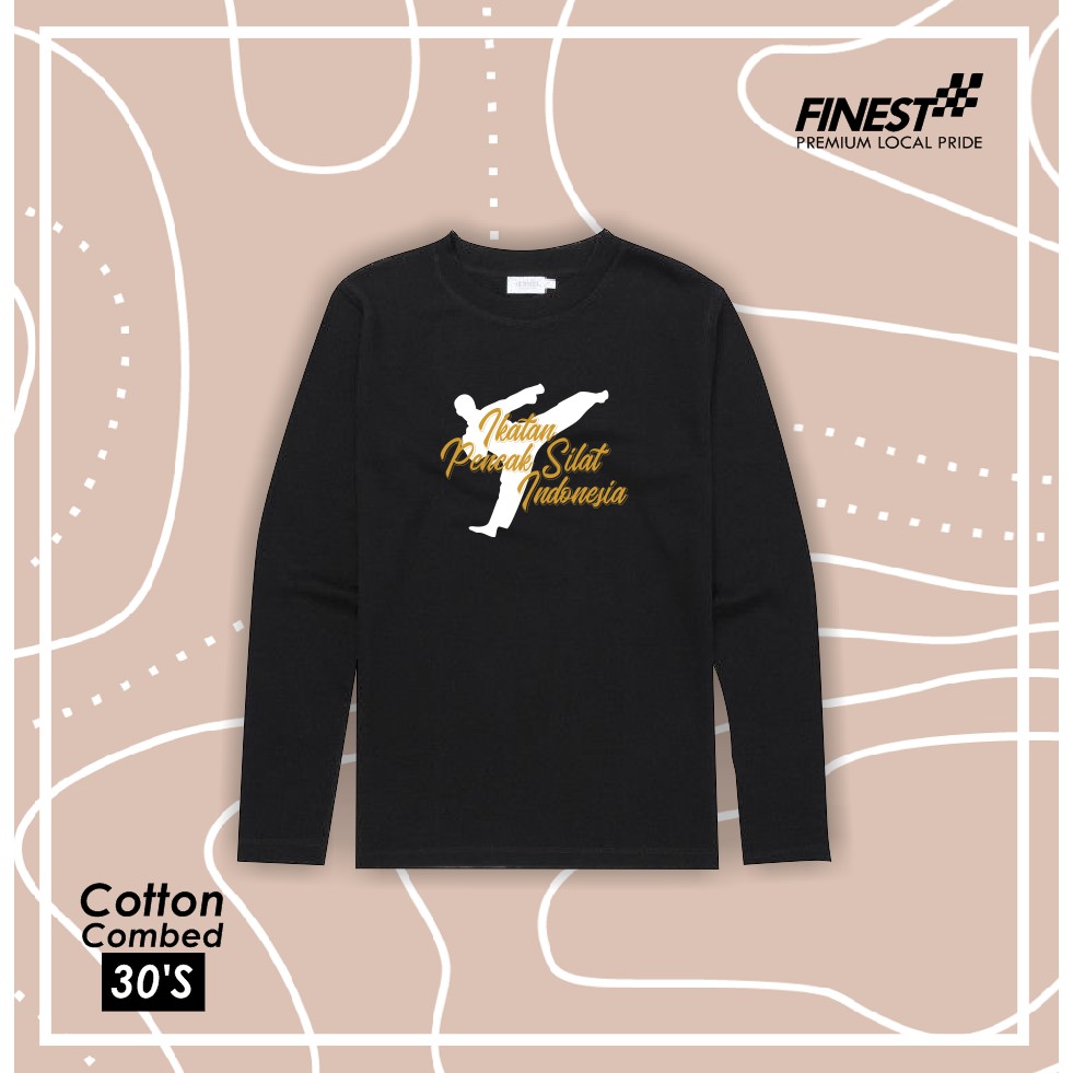 Jual Kaos Baju Tshirt Pencak Silat Indonesia IPSI Lengan Panjang Combed 30S Termurah kualitas ...