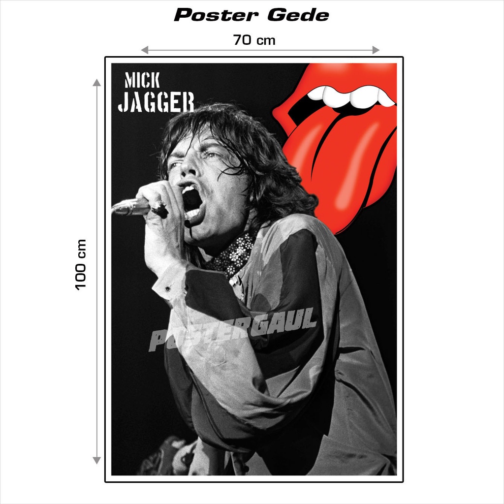 Jual Poster Gede MIC JAGGER #50B - ukuran 70 x 100 cm | Shopee Indonesia