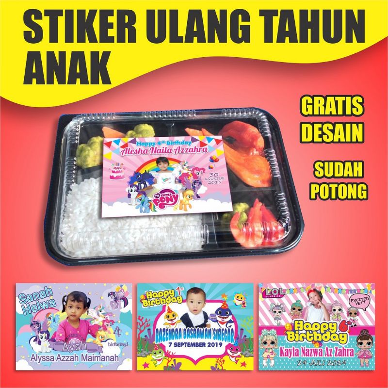 Jual STIKER ULTAH ANAK/BENTO BOX/STIKER KOTAK BENTO | Shopee Indonesia