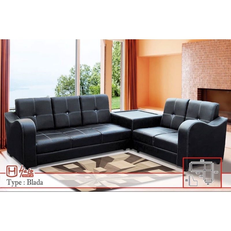 Jual sofa sudut oscar minimalis warna hitam (warna bisa pilih) | Shopee ...