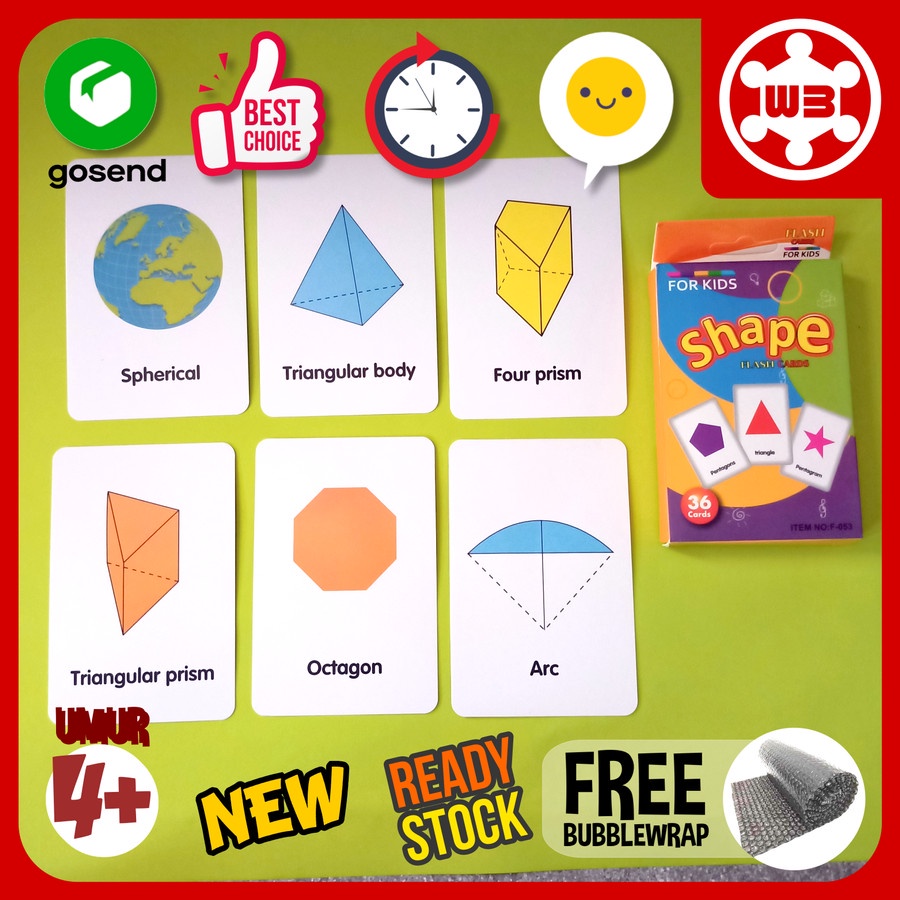 Jual Flash Card Anak Isi 36 (Colours-Animals-Shapes-Telling Time ...