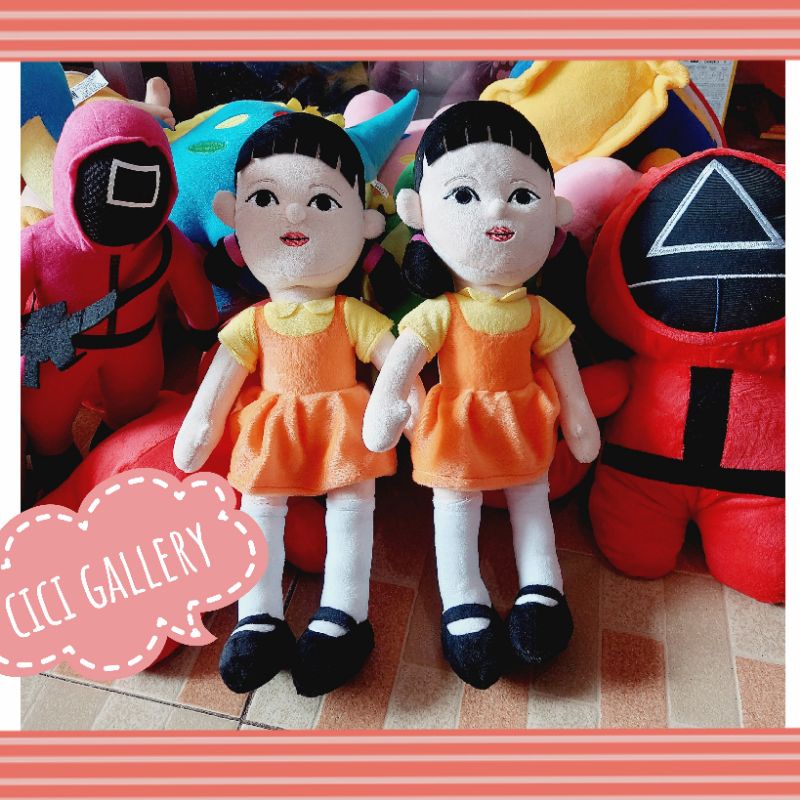Jual boneka squid game cewek ORIGINAL IMPORT original SNI tinggi 40cm ...