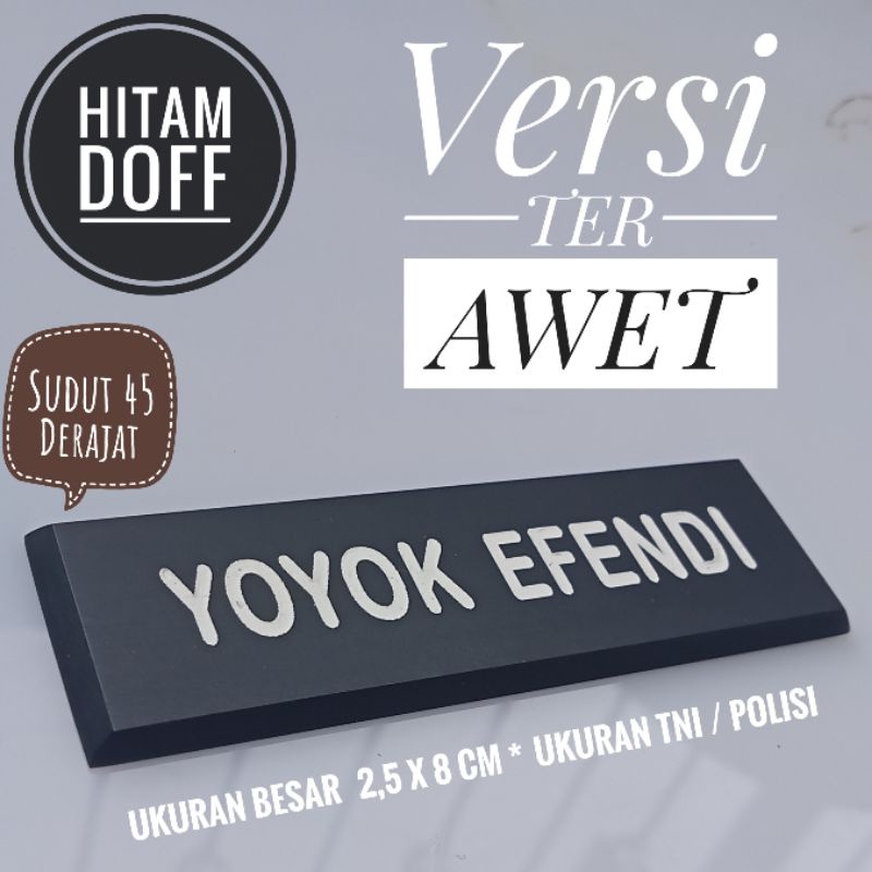 Jual Papan Nama - Name Tag Hitam Doff Besar #Name Tag Indonesia ...