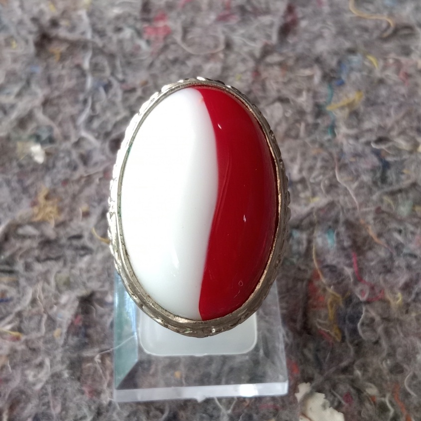Jual Cincin Batu Akik Merah Putih Model Jumbo | Shopee Indonesia