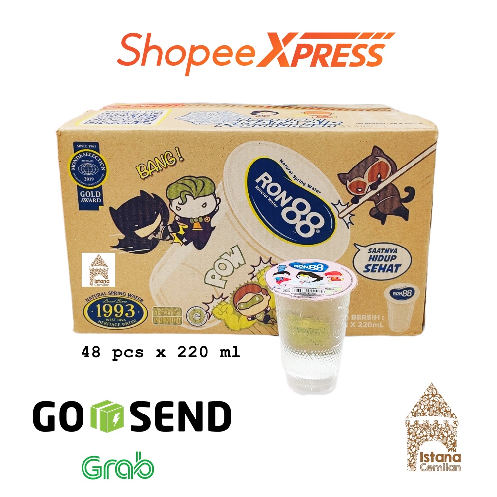 Jual Ron 88 / Ron88 Air Mineral Cup / Gelas 220 ml (isi 48 pcs ...