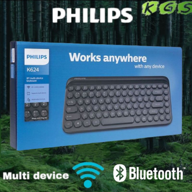 Jual philips k624 keyboard bluetooth+wirelesss multi device | Shopee Indonesia